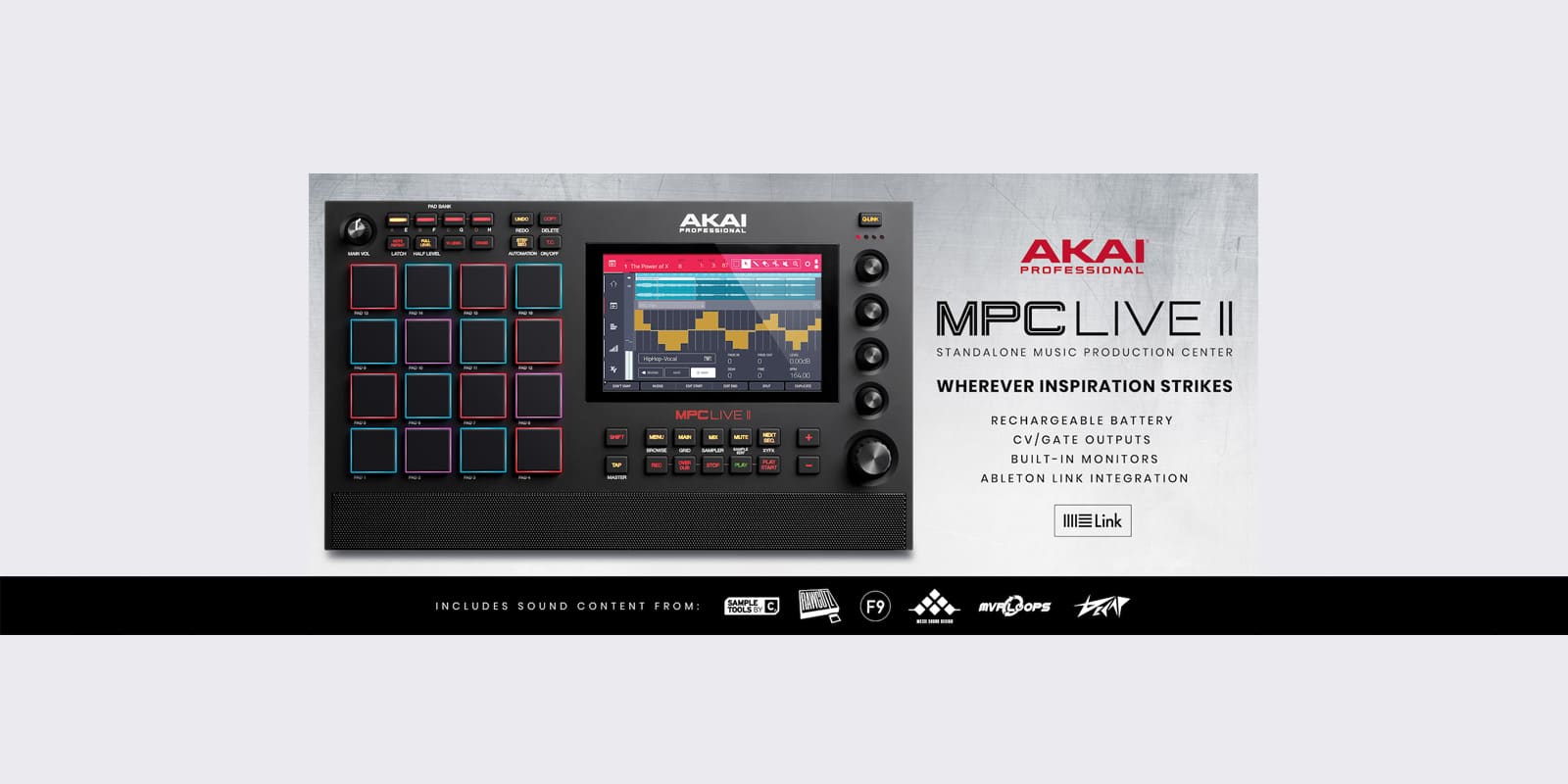 Akai Professional® Introduces Mpc Live Ii With Built-in Stereo Monitors