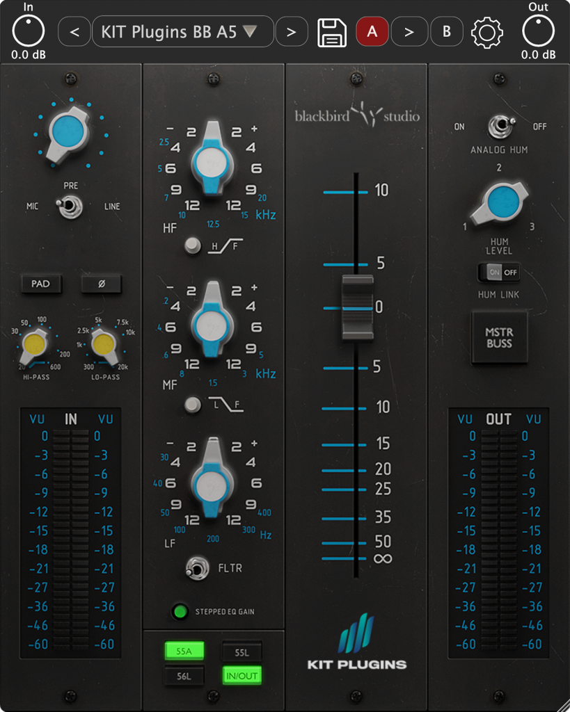 Kit Plugins and Blackbird Studio Collaborate to Release of The Bb A5 Channel Strip Plug-in