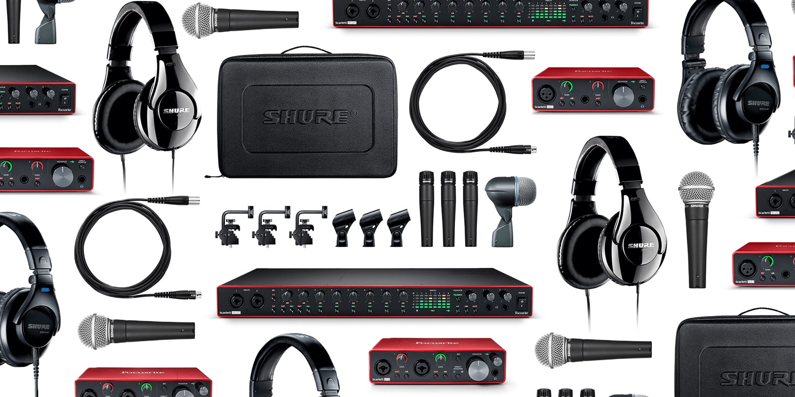 Production bundles from audio industry leaders, Shure and Focusrite